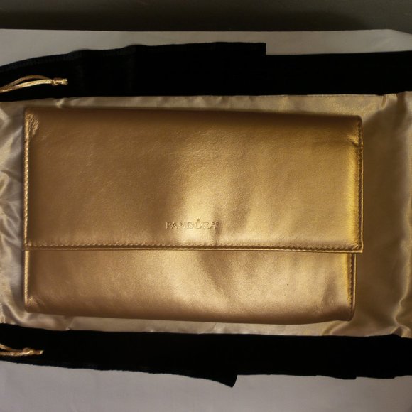 Pandora | Bags | Pandora Clutch Gold Color With Silk Dust Bag | Poshmark